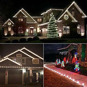 Brizled Upgrade Faceted C5 LED String Lights, 100 LED 33ft Mini String Lights, 120V UL Certified Clear Christmas Light Set for Indoor & Outdoor Decoration, Patio, Garden, Party and Holiday, Cool White