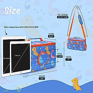 Ciseret Portable Tonies Carrying Case - Compatible with Toniebox Starter Set Tonies Figures Characters Charging Station Headphones - Travel Bag for Kids Boy Girl - Designer Custom Dinosaur Bag