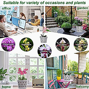Suguder 8 Pack 7 Inch Orchid Pot, Orchid Pots with Holes and Saucers, Clear Plastic Plant Flower Pot for Indoor Outdoor Garden