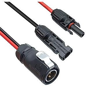 AAOTOKK 10AWG Solar Female & Male Connector to 2 Pin Male Power Industrial Circular Connector for fit Solar Panel Suitcase, Forrest River RV Ports, Grand Design RV's Industry (0.4m/1.3ft)