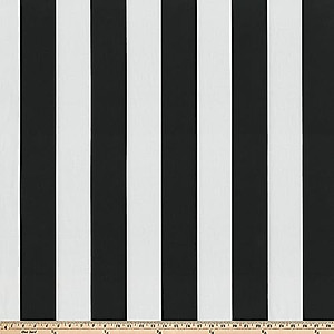 Pillow Perfect Stripe Indoor/Outdoor Split Back Chaise Lounge Cushion with Ties, Plush Fiber Fill, Weather, and Fade Resistant, 72.5" x 21", Black/White Cabana Stripe, 1 Count