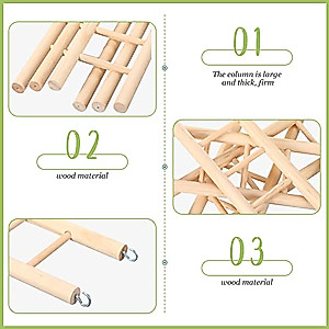 6 Pcs Step Wood Ladder for Bird, 6 Sizes Bird Toys Wooden Ladder Hanging Bird Ladder Parrot Step Ladders Cage Hanging Bird Climbing Toys for Parakeets, Parrots, Cockatoo and Lovebirds