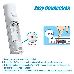 TIANHOO Wii Controller 2 Pack, Wii Remote Controller, with Silicone Case and Wrist Strap, Remote Controller for Wii/Wii U, White