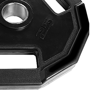 CAP Barbell 12-Sided Rubber Olympic Grip Weight Plates, Black, Single, 25 Pound