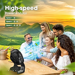 Drchop 7W Solar Fan Camping with Light, 10400mAh Solar Powered Fan, 9-Inch Outdoor Camping Fan for Tents, Rechargeable Fan Portable, Battery Powered Operated Fan, Travel Tent Fan, Camping Essentials