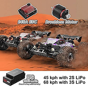 Jetwood 1:16 4WD Brushless Fast RC Cars for Adults, Max 42mph Hobby Grade Electric Racing Buggy, Oil-Filled Shocks, AWD Offroad Remote Control Car with 2 Li-Po Batteries, Monster RC Truck for Boys