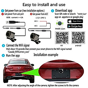 Casoda Latest HD1080P WiFi Wireless Backup Camera for iPhone and Android, Ultra Strong Signal Smooth Video, Crystal Clear Picture, Easy to Install (Mini for Cars SUVs and Pickup Only)