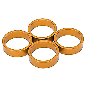 Emoshayoga Front Fork Stem Spacers, Aluminium Alloy Bicycle Headset Pad for Road Bike for Mountain Bike(Golden)