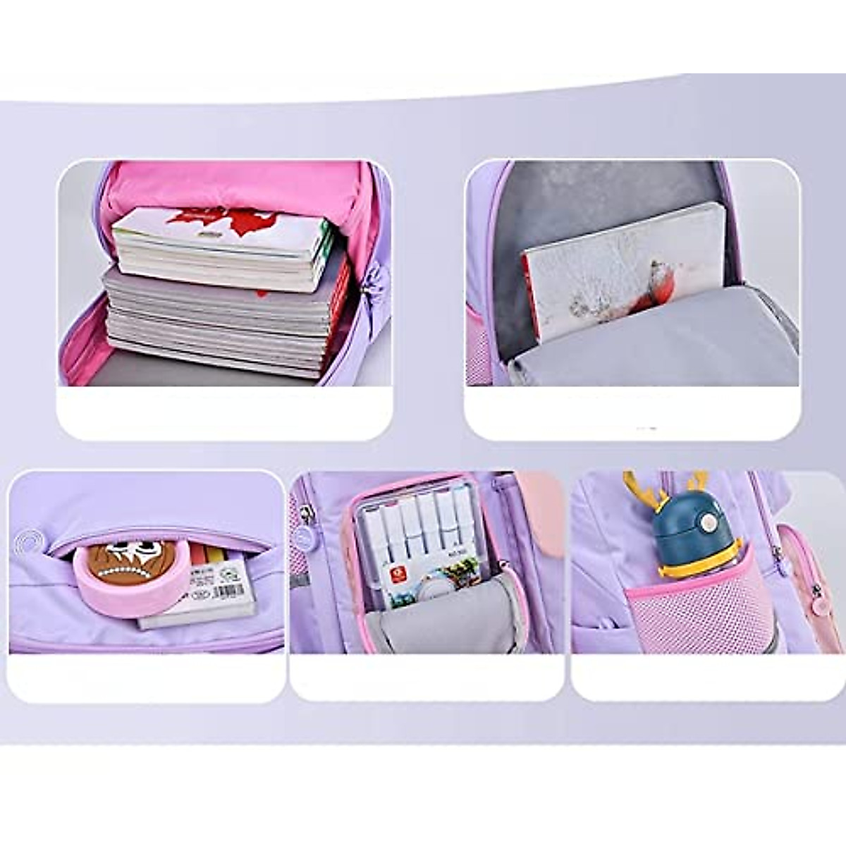 Kawaii Backpack Cute Backpack for Girls Large Capacity Pastel Goth Student Laptop Backpacks BookBag Casual Travel Daypack (Purple,Large)