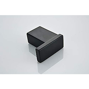 Klabb HBB-40 Square Type SUS 304 Stainless Steel Coat Hook Single Towel/Robe Clothes Hook for Bath Kitchen Garage Heavy Duty Contemporary Square Style Wall Mounted, Matte Black