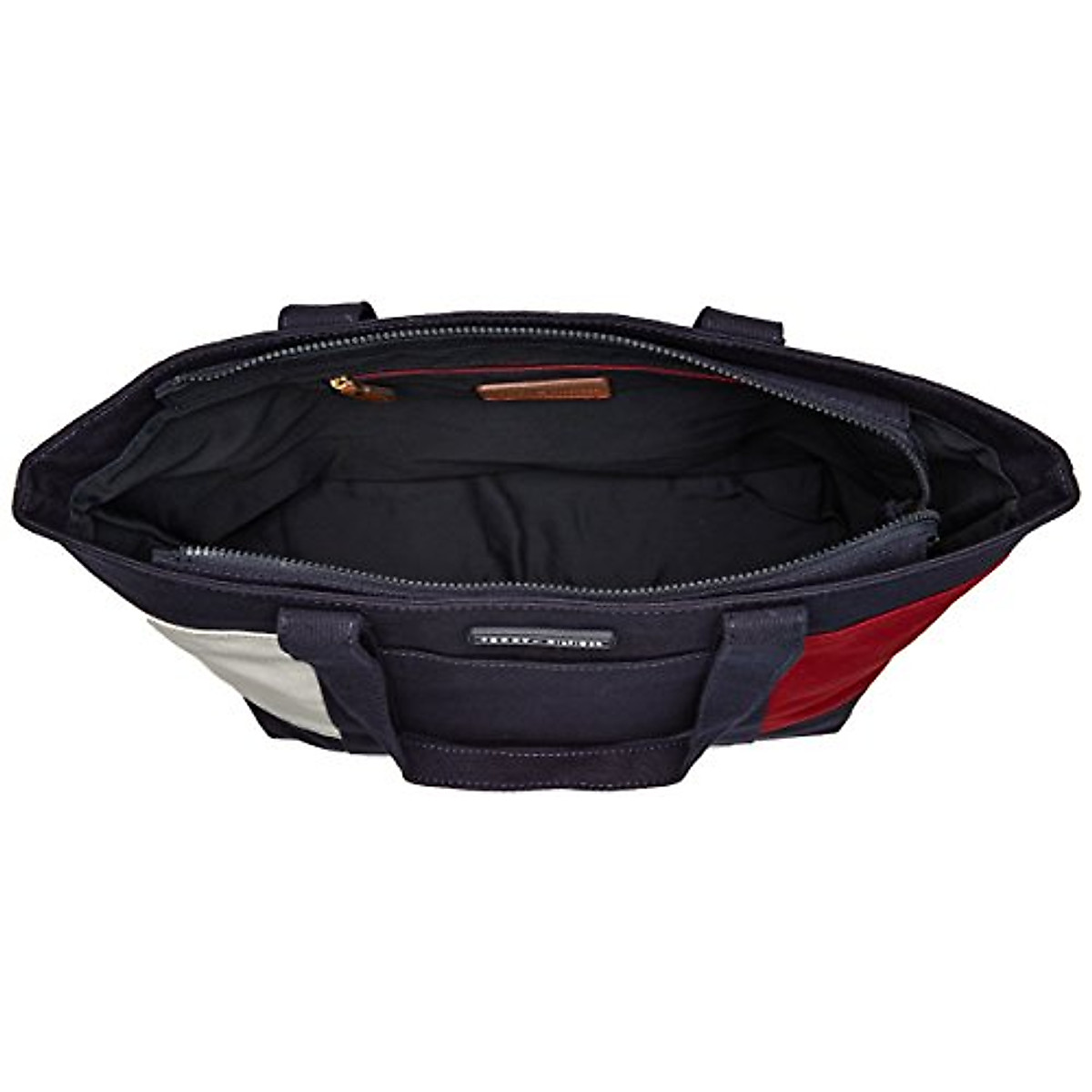 Tommy Hilfiger womens Canvas Tote Shoulder Handbag, Navy, One Size US