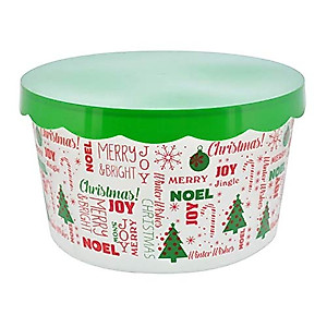 Christmas Food Containers with Lids For Holiday Baked Goods, Food Gifts, Treats, Candy - Plastic - Large Approx 4x8 Inches - Set of 3