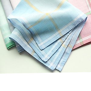 La closure Womens Colored Stripe Border Soft 100% Cotton Handkerchiefs Bulk Pack
