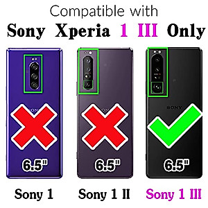 Asuwish Phone Case for Sony Xperia 1 III 3 / Experia1iii 5G Wallet Cover with Tempered Glass Screen Protector and Credit Card Holder Zipper Stand Leather Cell Experia 1III 5G XQ-BC72 Women Men Blue
