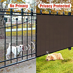 iCover 4x12ft Fence Privacy Screen, Heavy Duty Privacy Fence Screen, Outdoor Shade Cloth Mesh Barrier, Reinforced Bindings and Brass Grommets, Cable Zip Ties Included, Brown
