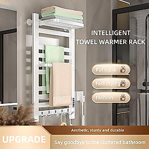 Heated Towel Rack, Electric Towel Warmer for Bathroom, Wall Hot Towel Warmer 10 Bar Touch Control, Timing, Temperature Display (10 Bar - 38in)