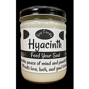 Hyacinth 16 Ounce Jar Candle - All Natural Handmade Soy Candle