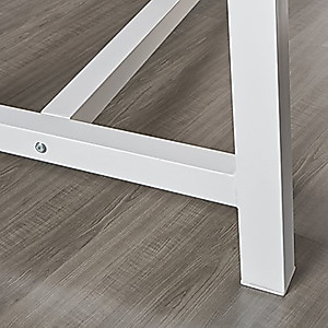 GDFStudio Cytheria Indoor Farmhouse 3 Piece Acacia Wood Picnic Set Finish Frame, Sandblast Dark Brown + White Rustic Metal