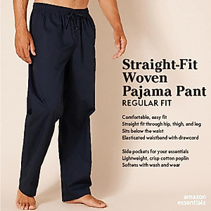 Amazon Essentials Men's Straight-Fit Woven Pajama Pant, Light Blue Stripe, X-Large