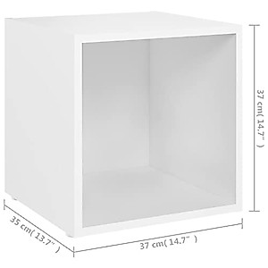Homvdxl Cube Storage Organizer with Open Storage, Modern TV Stand Sideboard Stackable Bookshelf Bedside Cabinet Table for Living Room Bedroom, White