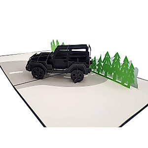 iGifts And Cards Adventure Awaits Jeep 3D Pop Up Greeting Card - Happy Birthday, Congratulations, Fathers Day Gift, Retirement, Exciting, Cool Journey, Cheerful, Fun, Mountain, New Journey