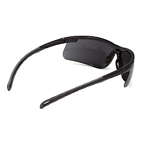 Pyramex Ever-Lite Lightweight Safety Glass Black Frame Dark Gray Anti-Fog Lens