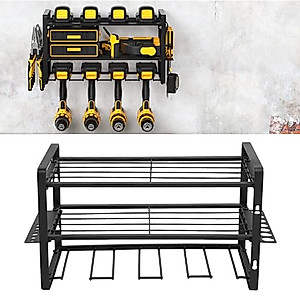 NDNCZDHC Tool Organizer Iron Power Tool Organizer Wall Mount Drill Holder 150lb Load Bearing Garage Shelving Rack for Workshop
