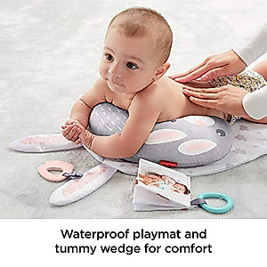 Fisher-Price Baby Bunny Massage Set, newborn playmat, tummy time wedge, and soothing massage guide for newborn babies from birth & up