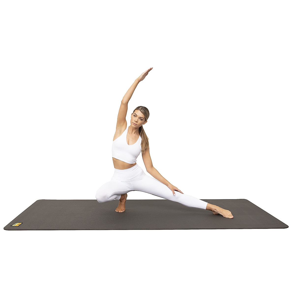 POGAMAT Premium Thick Yoga Mat - 6 ft X 4 ft x 8mm - Light Cardio Workout Mat - Extra Long Memory Foam Floor Mats for Yoga, Meditation and Stretching - Use For Any Exercise Without Shoes Black