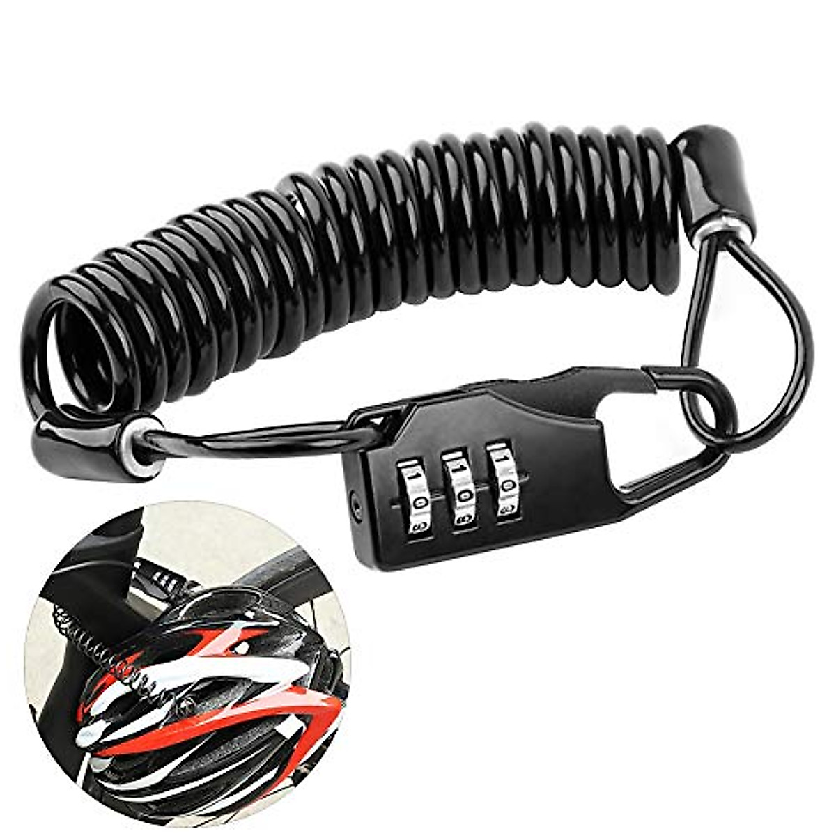 Portable Bike Motorcycle Helmet Anti-Theft 4 Digit Combination Password Padlock,Perfect Bike Accessories,Perfect Bike Accessories Black