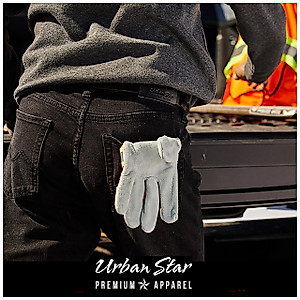 Urban Star Mens Jeans Relaxed Fit – Straight Leg Stretch Jeans for Men – Ultimate Comfort Superflex Pants Black 38W x 32L