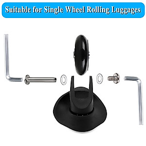 OwnMy 50mm x 18mm Set of 4 Luggage Suitcase Replacement Wheels, Rubber Swivel Caster Wheels Bearings Repair Kits (Black)