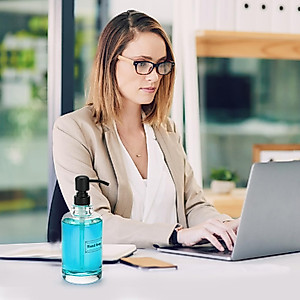 TOPZEA 2 Pack Soap Dispenser, 18 Oz Clear Thick Glass Hand & Dish Liquid Soap Dispenser Set Refillable Lotion Bottles with 304 Rust Proof Stainless Steel Pump & 12 Stickers for Bathroom, Kitchen