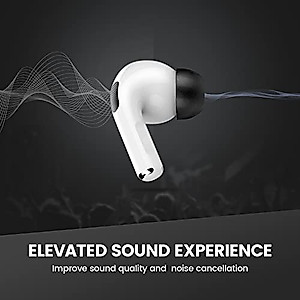 Memory Foam Replacement Premium Ear Tips for Apple Airpods Pro Wireless Earbuds, Ultra-Comfort, Noise Reduction, Anti-Slip Eartips, Fit in The Charging Case, Easy Install, 3-Paris Mixed Sizes