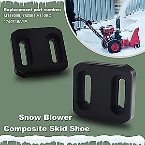 EZYPAK Snowblower Composite Skid Shoe for John Deere M118098 780061 1740718AYP TRS22, TRS24, TRS26, TRX24 and TRX26 Snow Blowers - (Set of 2)
