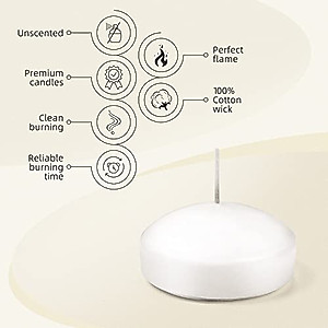 TRINIDa Floating Candles 3 Inch 12 Pack White Candle Set, 8+ Hours Burn Time – Premium Quality, Smokeless & Dripless Smooth Flame– Beach, Wedding, Party Accessory & Home Decor