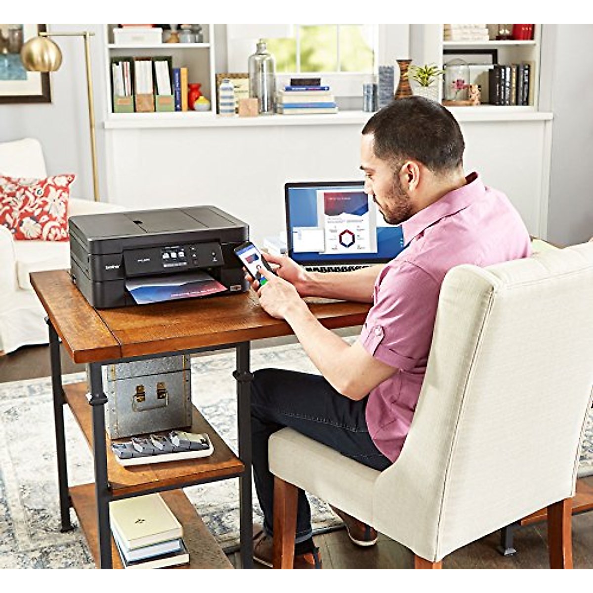 Brother Wireless All-in-One Inkjet Printer, MFC-J690DW, Multi-function Color Printer, Duplex Printing, Mobile Printing, Amazon Dash Replenishment Enabled