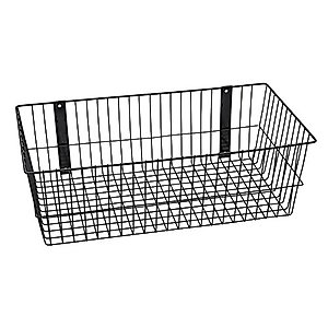 Rack Em Racks 9092-B Universal Wire Basket44; Black - 24 x 12 x 8 in.