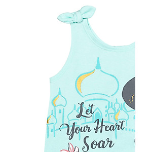 Disney Princess Jasmine Toddler Girls Romper and Headband Bow Set Blue 5T
