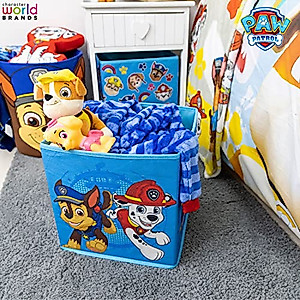 Character World Paw Patrol Officially Licensed Storage Boxes | 2 Pack Foldable Storage Cubes Tower Design | Perfect For Organising Children's Room, Kids Playroom