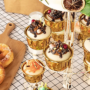 YestBuy 3 Tier Cupcake Stand, Cake Stand, Acrylic Cupcake Tower Stand, Premium Cupcake Holder for 28 Cupcakes, Display for Pastry Wedding Birthday Party (4" Between 2 Layers)