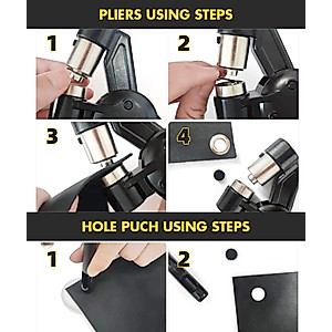 HAPDEN Grommet Tool Kit, 3/8 inch Handheld Eyelet Kit Manual Grommet Press Machine with 500 pcs 10 mm Grommets