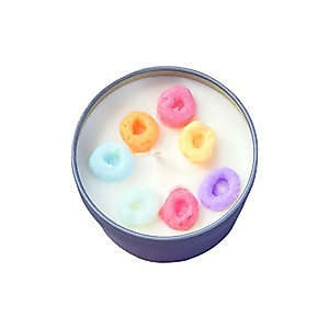 Cereal Bowl Candle Soy Wax Handmade Candle- 4 oz Fruity Loops Cereal Candle- Cereal Bowl Candle