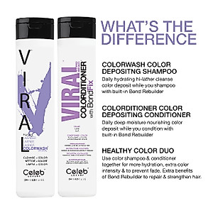 Celeb Luxury Viral Colorwash, Professional Semi-Permanent Hair Color Depositing Shampoo, Pastel Lavender, 8.25 Fl Oz (Pack of 1)
