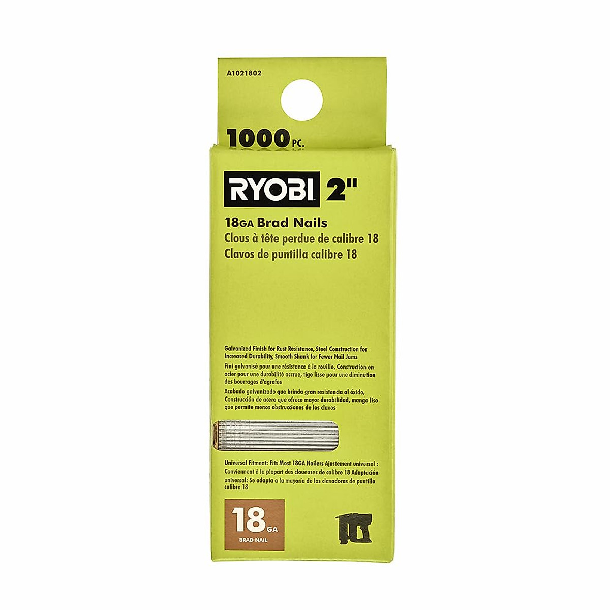 RYOBI 1,000 PC. 2" 18GA Brad Nails