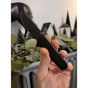 Craighill Rook Knife - Distilled Design Full-Metal Pocket Knife, Slim Profile, Durable Craftsmanship, Folding Drop Point Blade, EDC Essential, 2.2 oz - Vapor Black