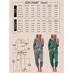 AUTOMET Womens 2 Piece Outfits Pajamas Sets Fall Lounge Sets Loungewear Sweatsuits with Sweatpants Coffee Grey M