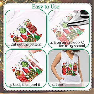 ArtCentury 6PCS Christmas Iron on Transfers, Iron on Decals for T Shirts Iron on Transfers Dtf Transfers Ready to Press Heat Transfer Designs Screen Print Transfers Ready to Press Iron on Shirt Decals