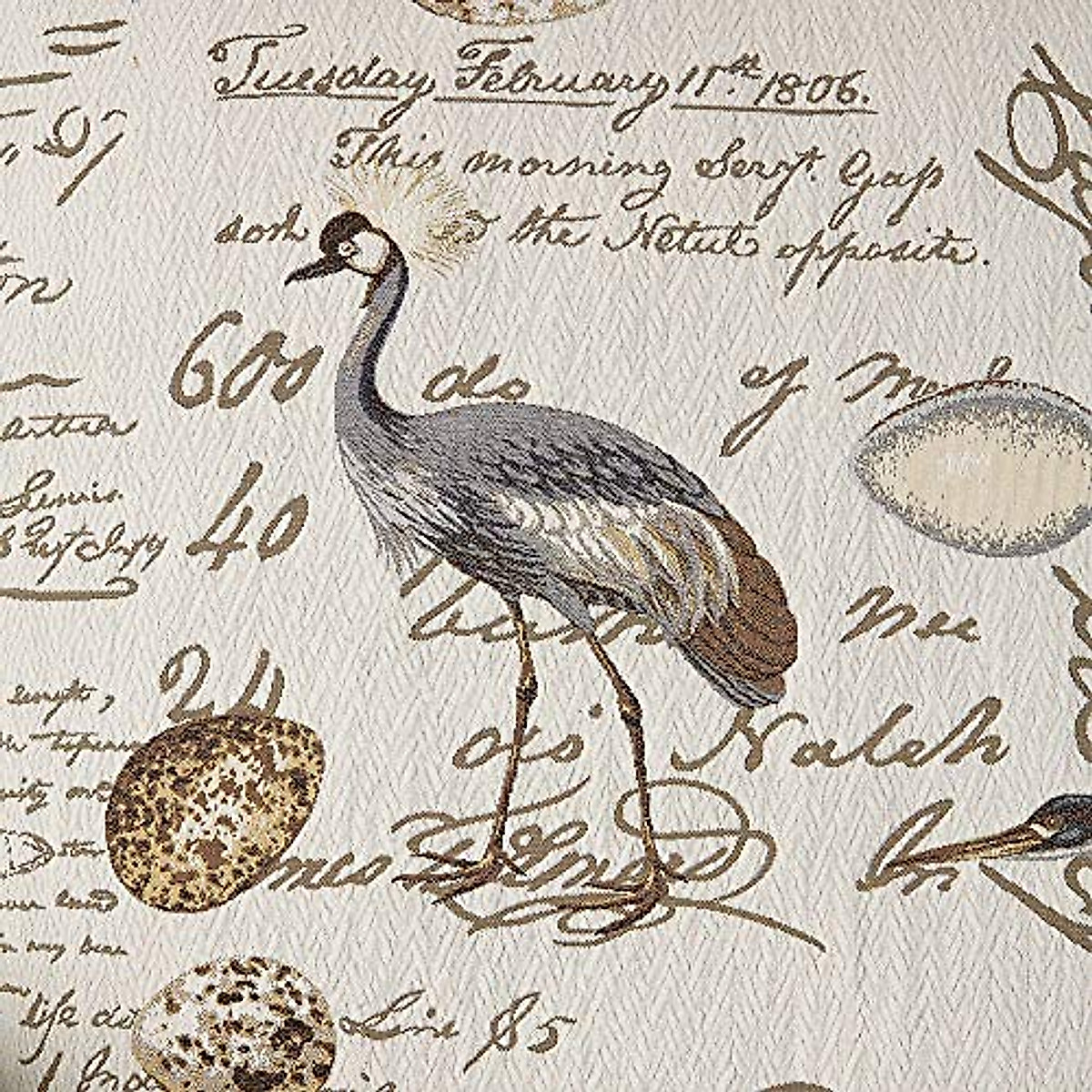 Kensington Hill Birdsong Script and Bird Patterned Recliner Chair Armchair Comfortable Push Manual Reclining Footrest Adjustable Upholstered Bedroom Living Room Reading Home Relax Office