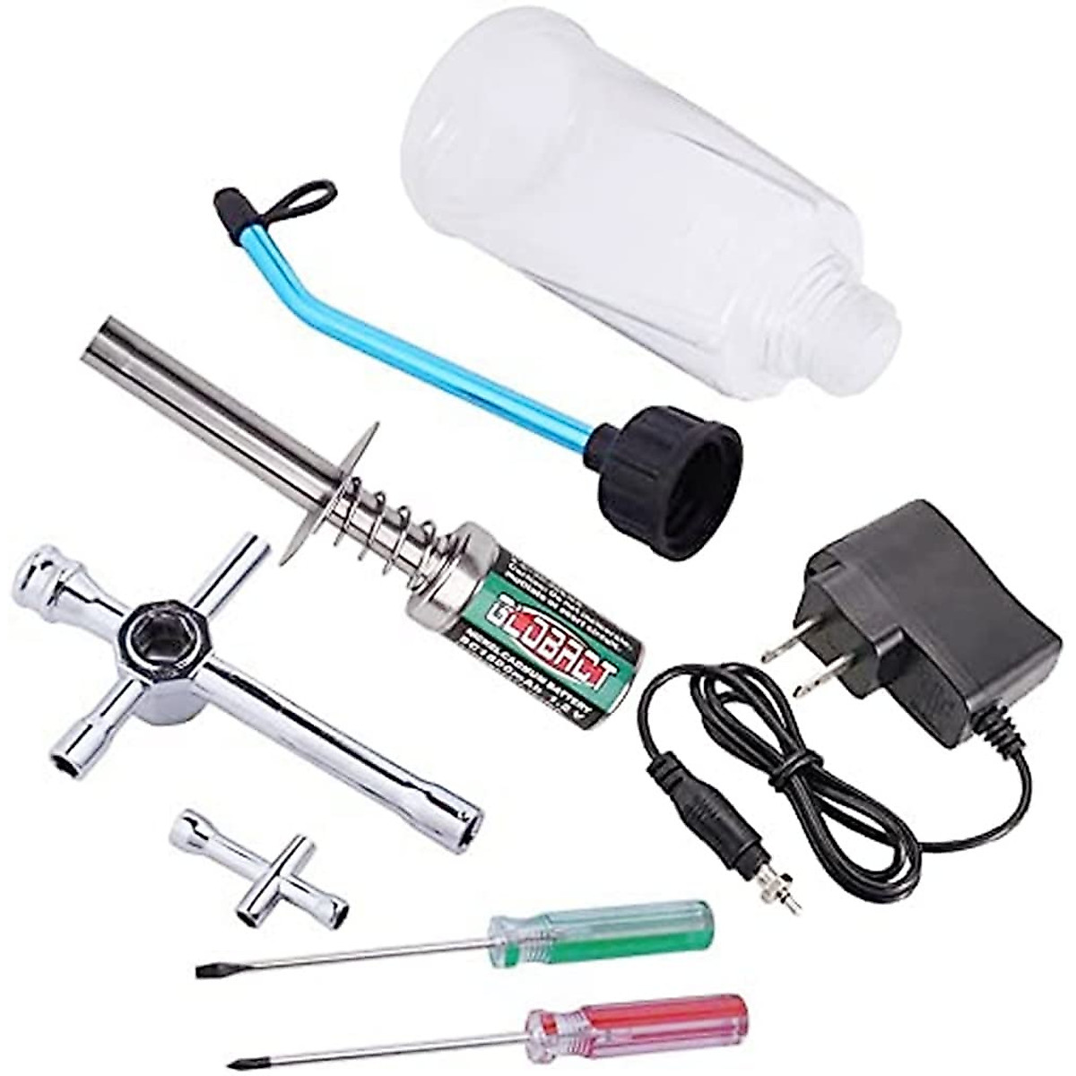 Globact RC Nitro Starter Glow Plug Igniter Charger Tools Fuel Bottle Combo for Redcat HSP Nitro Powered 1/8 1/10 RC Car